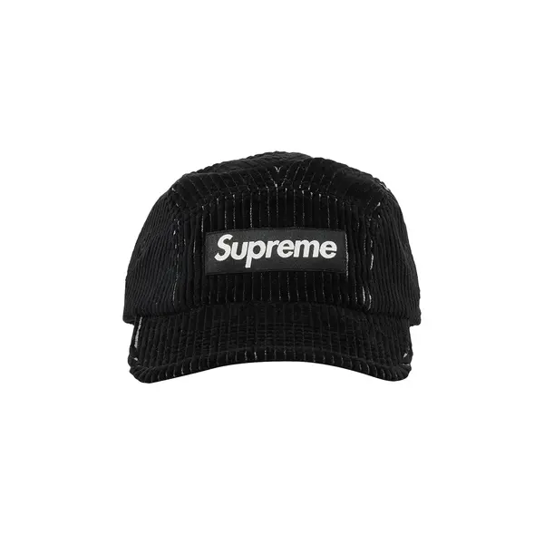 Supreme 2-tone Corduroy Camp Cap - Black