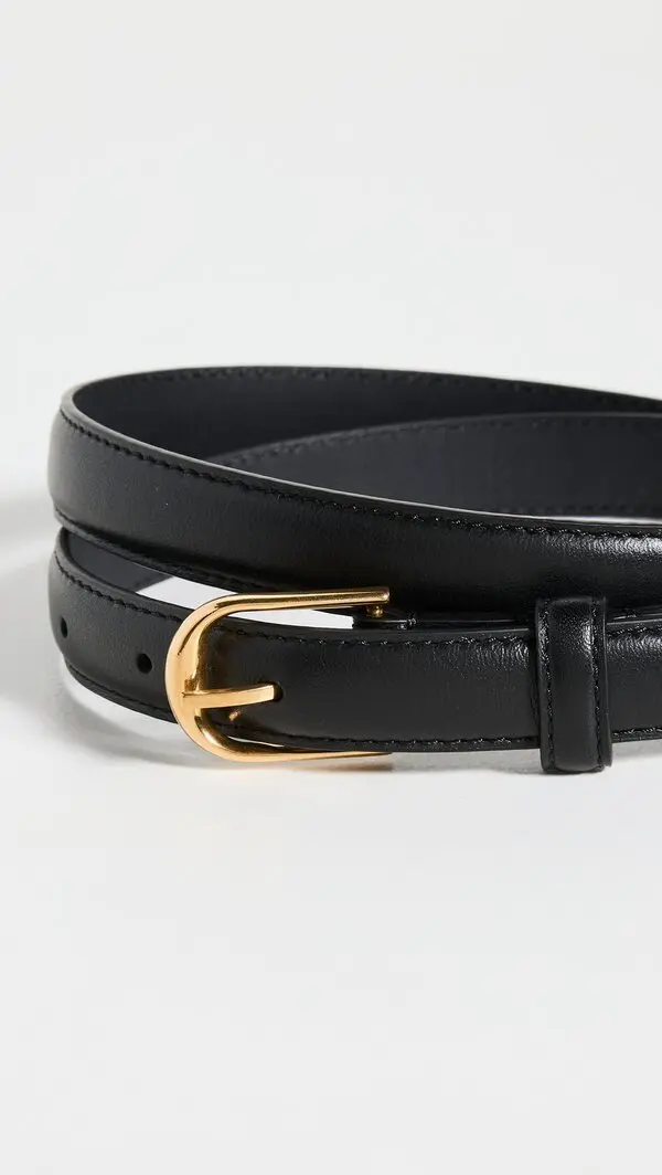 NILI LOTAN Jane Belt - Black/shiny Brass