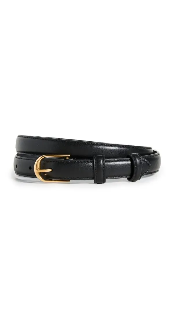 NILI LOTAN Jane Belt - Black/shiny Brass