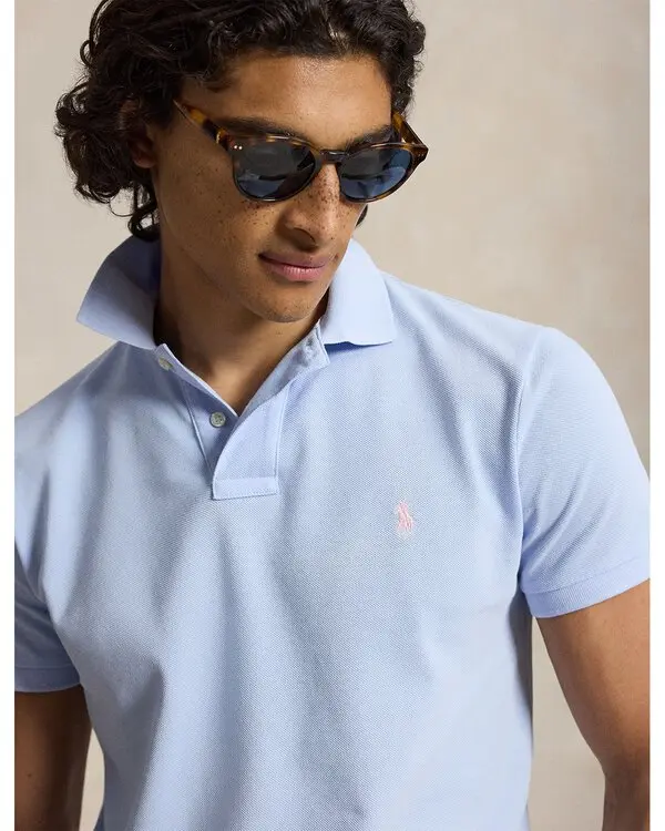 Polo Ralph Lauren Classic Fit Mesh Polo Shirt - Pebble Blue