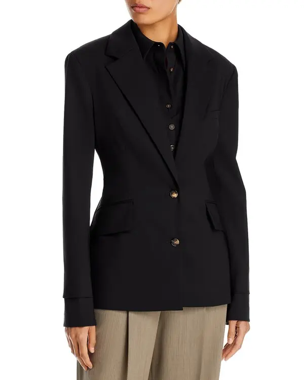 A.W.A.K.E. Mode A. W.A. K.E. Mode Wool Stretch Open Back Blazer In