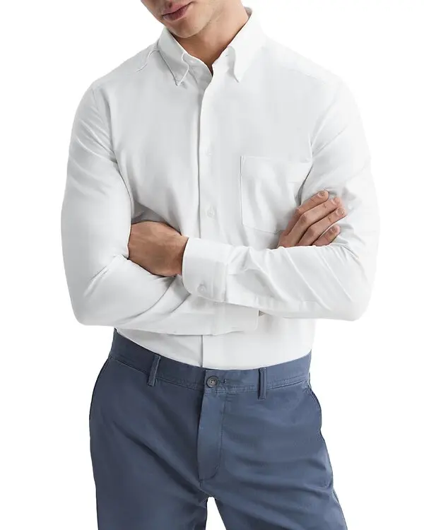 REISS Greenwich Slim Fit Oxford Shirt - White