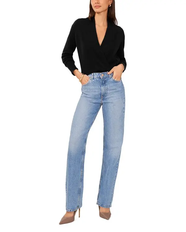 1.State Cross Front Sweater - Rich Black
