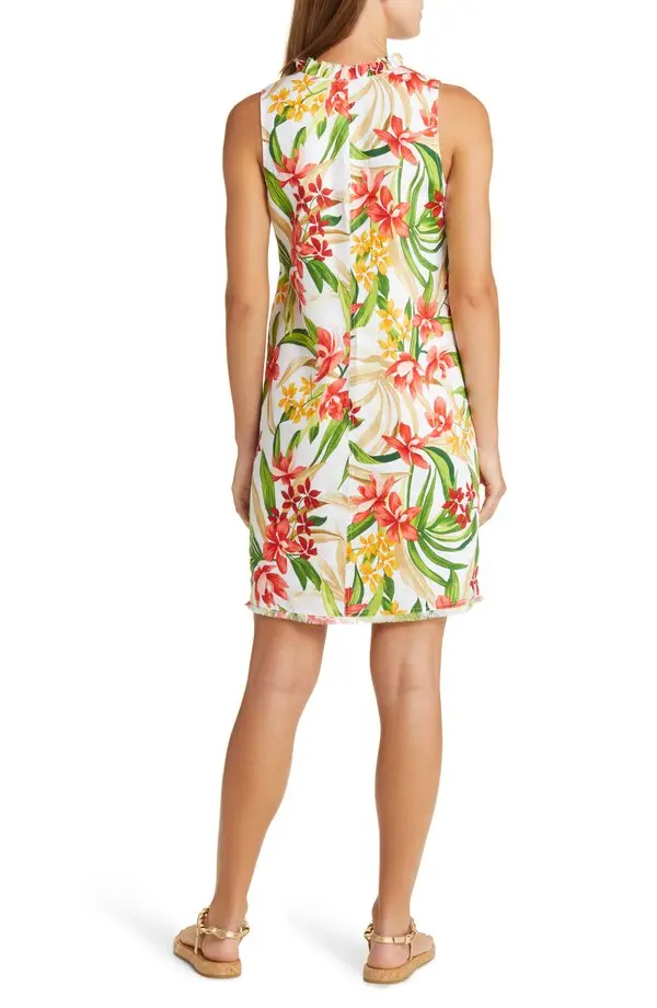 Tommy Bahama Calli Cove Ruffle Sleeveless Linen Shift Dress