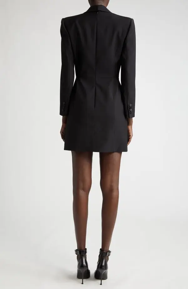 Alexander Mcqueen Jeweled Corset Wool Tuxedo Minidress In Black - 80% Off |  Editorialist