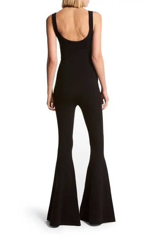 Michael Kors Flare Leg Cashmere Blend Jumpsuit