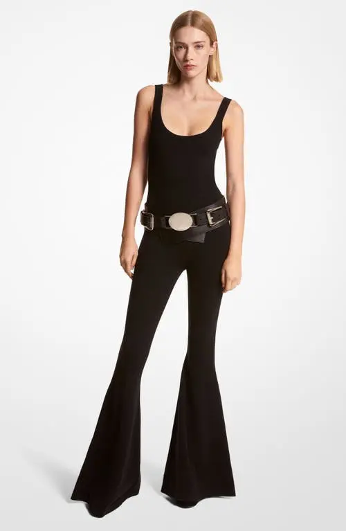 Michael Kors Flare Leg Cashmere Blend Jumpsuit