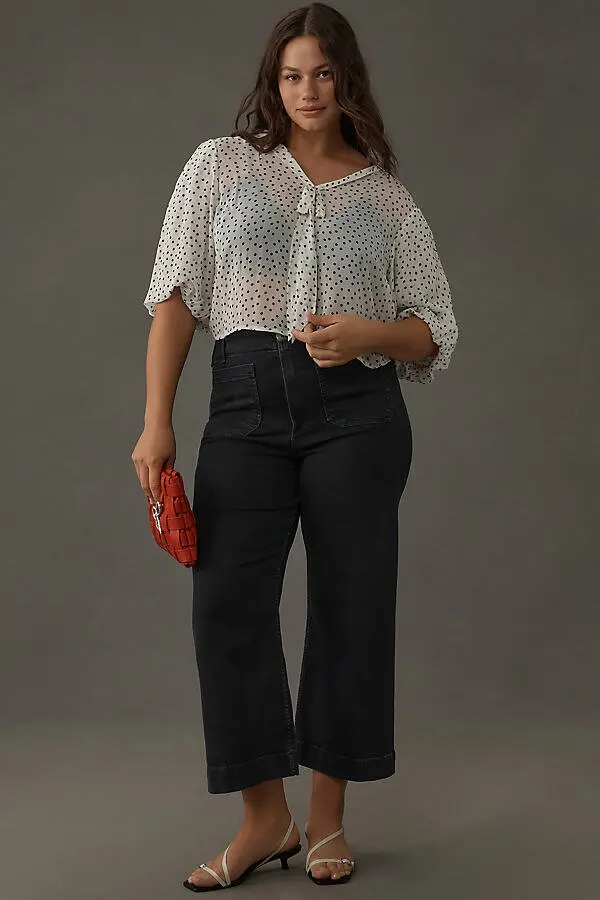 Maeve Colette High-rise Wide-leg Cropped Jeans - Elm