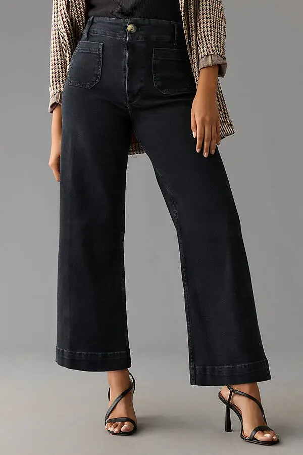 Maeve Colette High-rise Wide-leg Cropped Jeans - Elm