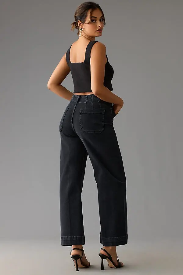 Maeve Colette High-rise Wide-leg Cropped Jeans - Elm