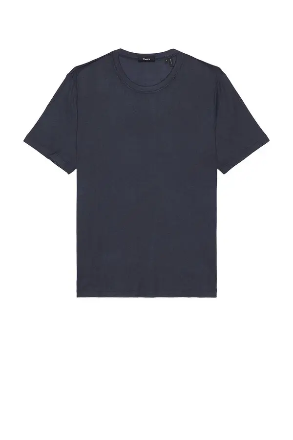 Theory Anemone Essential Tee In Navy - Eclipse Multi