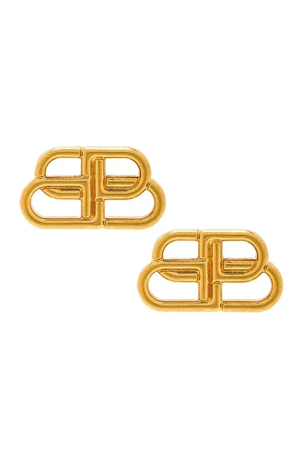 Balenciaga Bb Stud Earrings - Gold