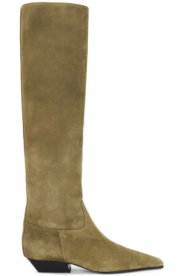 Khaite Marfa Flat Knee High Boot - Khaki