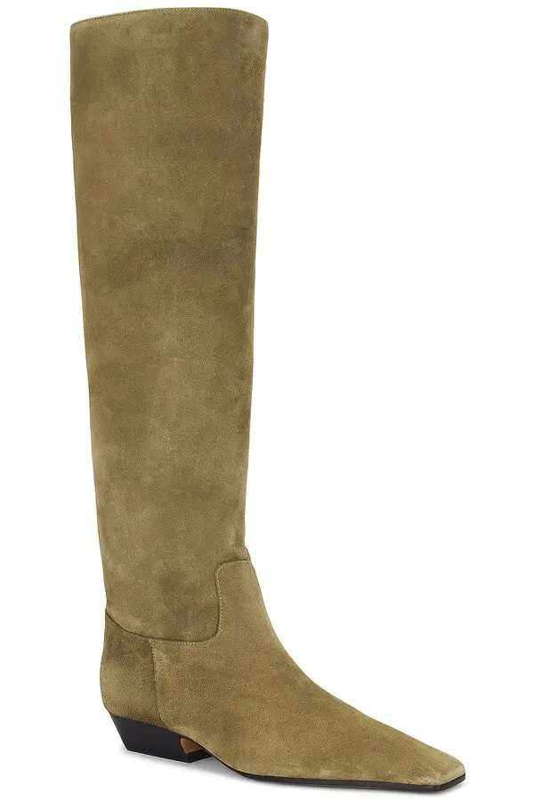 Khaite Marfa Flat Knee High Boot - Khaki