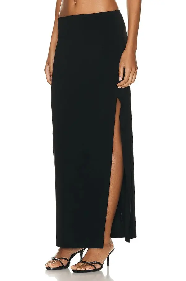 Norma Kamali Side Slit Long Skirt