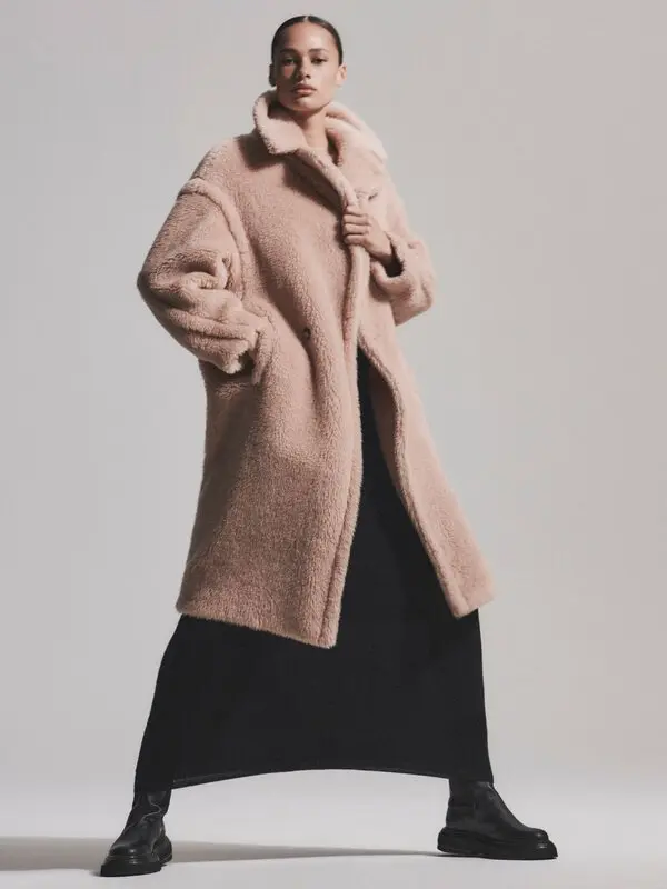 Max Mara Teddy Bear Icon Coat - Pink | Editorialist