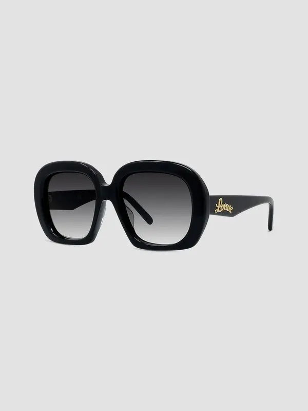 Loewe Curvy 53mm Square Sunglasses - Shiny Black Gradient