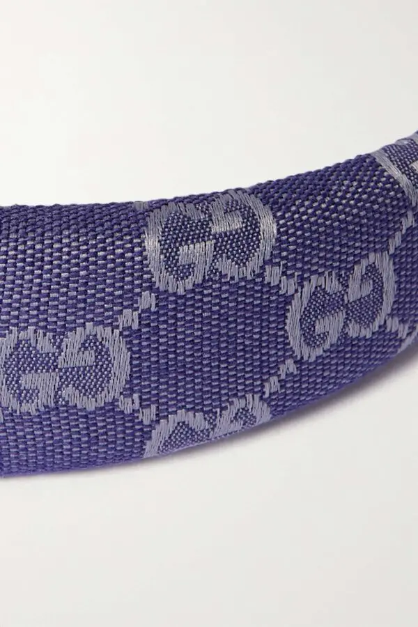 Gucci Danny Canvas-Jacquard Headband - Blue | Editorialist display picture 2