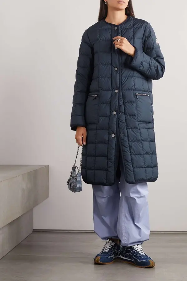 Moncler Faisan Convertible Quilted Shell Down Coat - Navy