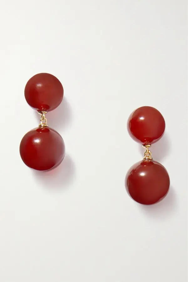 Lié Studio The Hannah Gold-plated Carnelian Earrings - Red