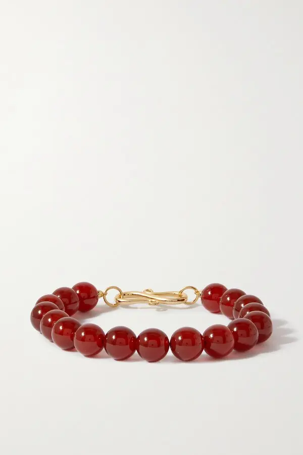 Lié Studio Rose Gold-plated Carnelian Bracelet - Red
