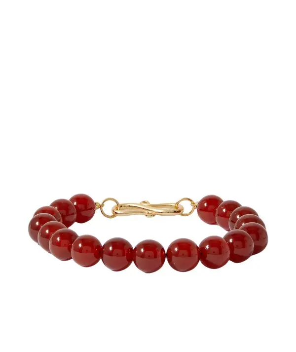 Lié Studio Rose Gold-plated Carnelian Bracelet - Red