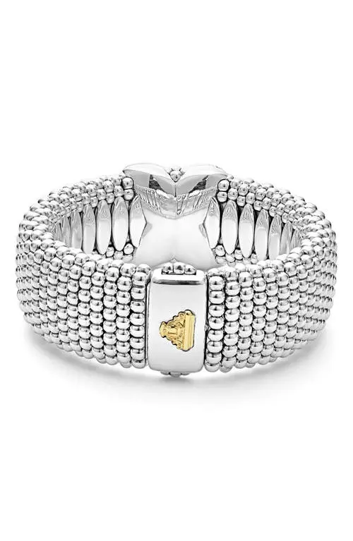Lagos Embrace Pavé Diamond & Caviar Bracelet - Metallic