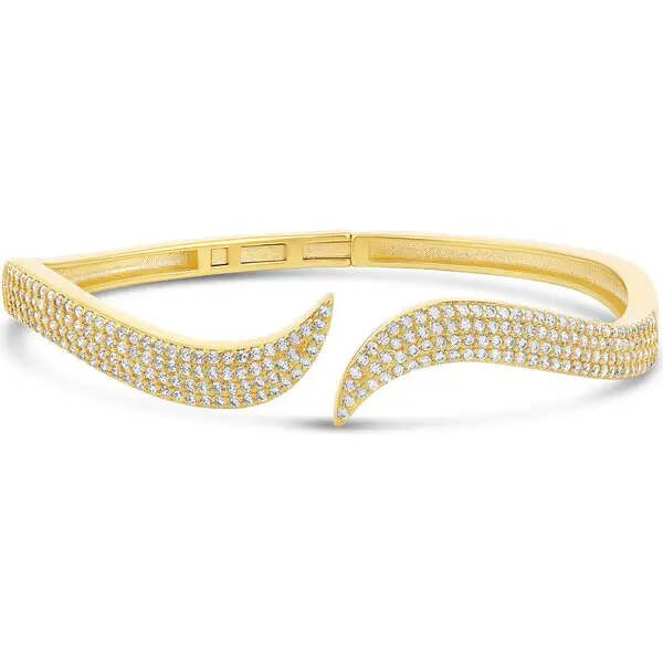 SHYMI Pavé Curl Cuff Bracelet - Gold