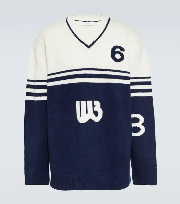 WALES BONNER Motif Intarsia Wool Sweater