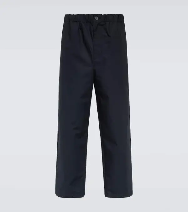 JIL SANDER Straight Cotton Pants - Blue