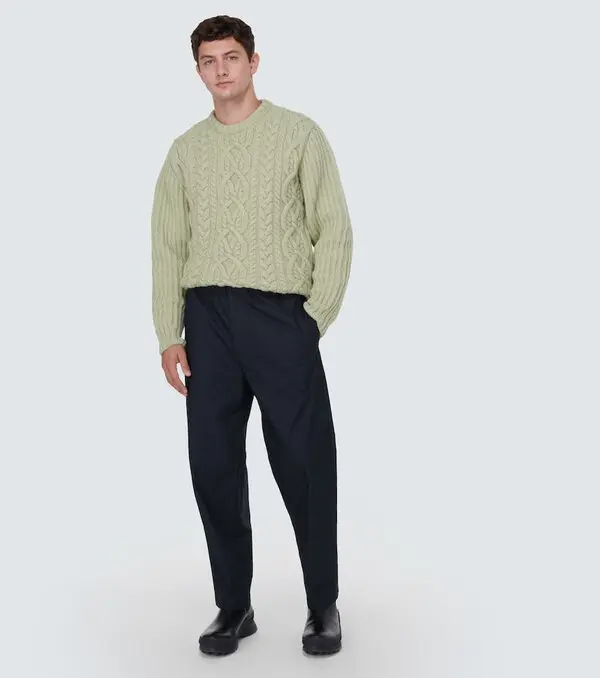 JIL SANDER Straight Cotton Pants - Blue