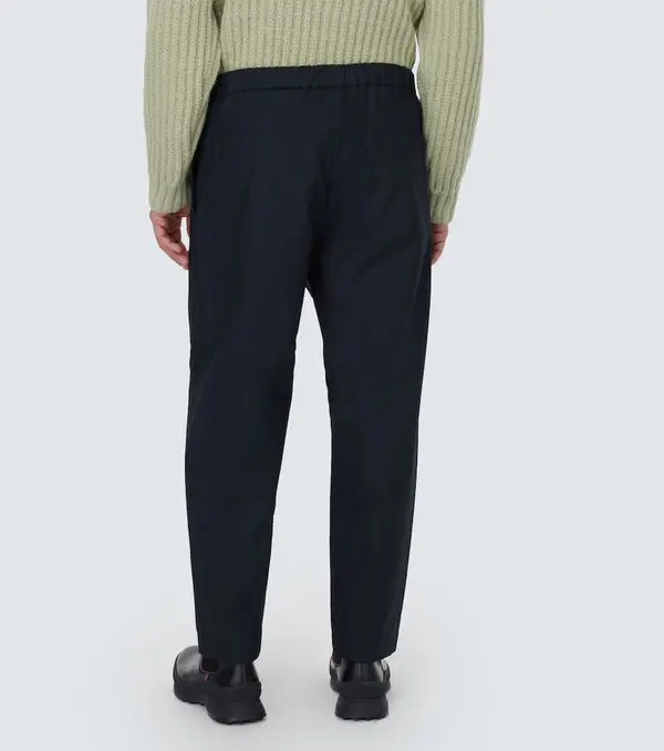 JIL SANDER Straight Cotton Pants - Blue