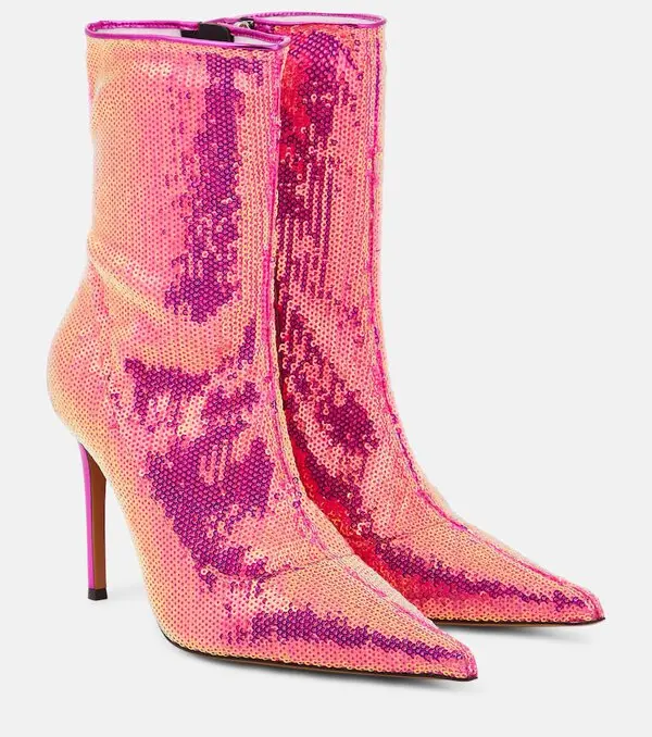 Alexandre Vauthier Sebert Sequined Ankle Boots - Pink