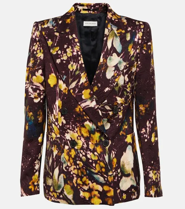 Dries Van Noten Floral Double-breasted Blazer - Multicoloured