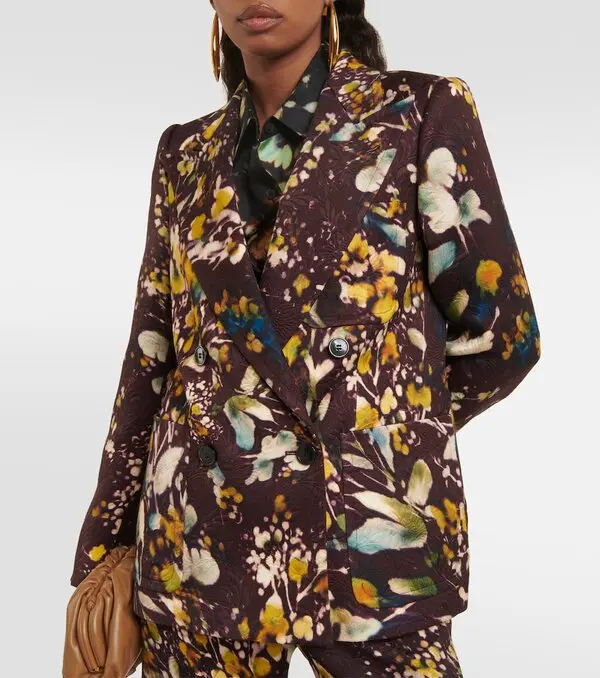 Dries Van Noten Floral Double-breasted Blazer
