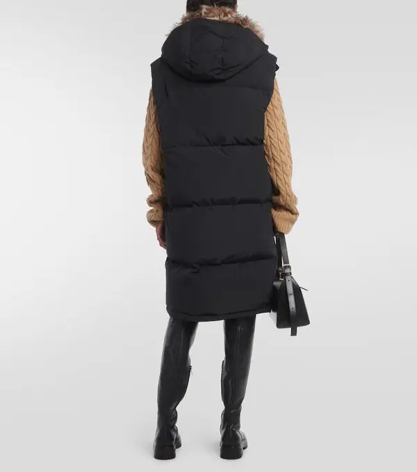 YVES SALOMON Shearling-trimmed Down Vest