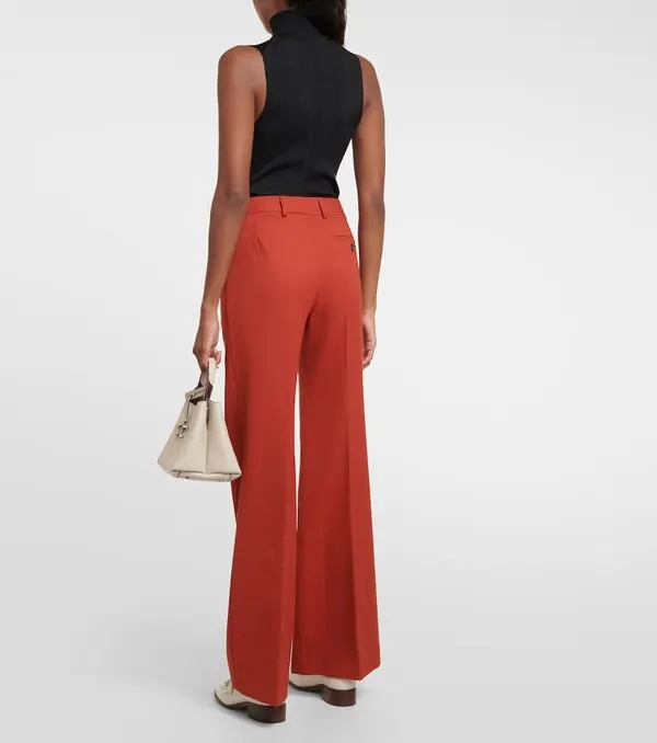 TOD'S Wool Crêpe Wide-leg Trousers