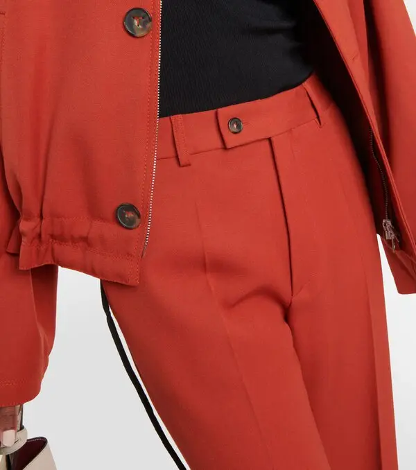 TOD'S Wool Crêpe Wide-leg Trousers