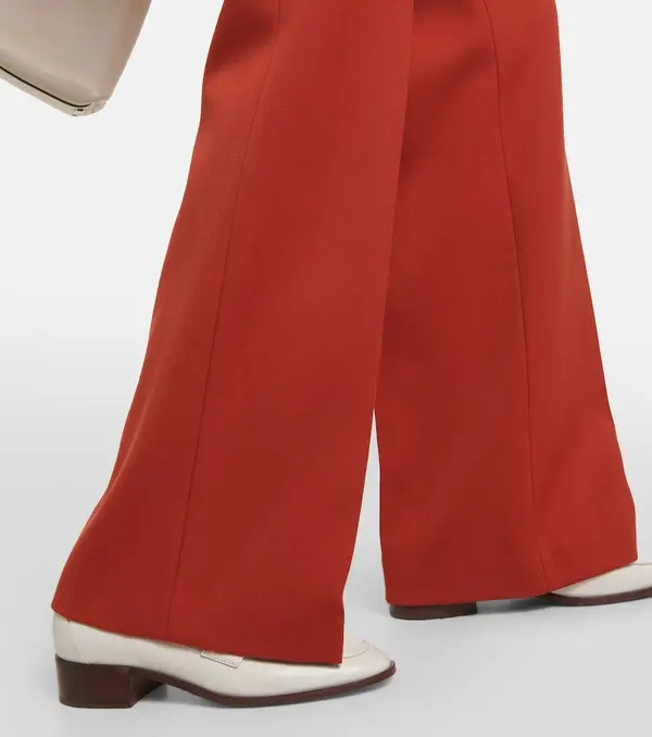 TOD'S Wool Crêpe Wide-leg Trousers