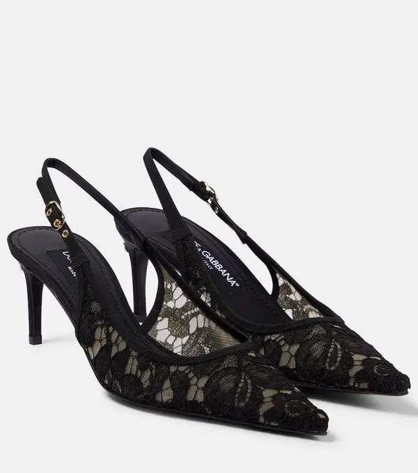 Dolce & Gabbana Lace Slingback Pumps