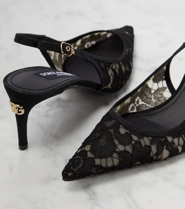 Dolce & Gabbana Lace Slingback Pumps