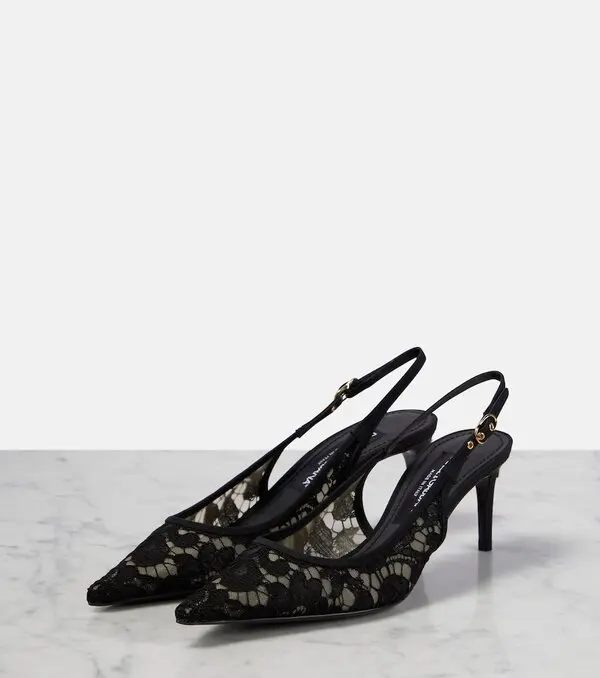 Dolce & Gabbana Lace Slingback Pumps
