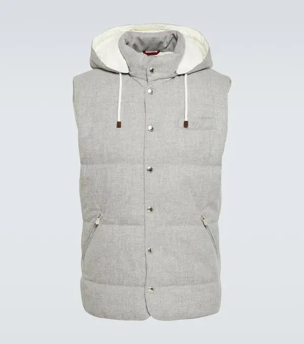 Brunello Cucinelli Wool-blend Down Vest