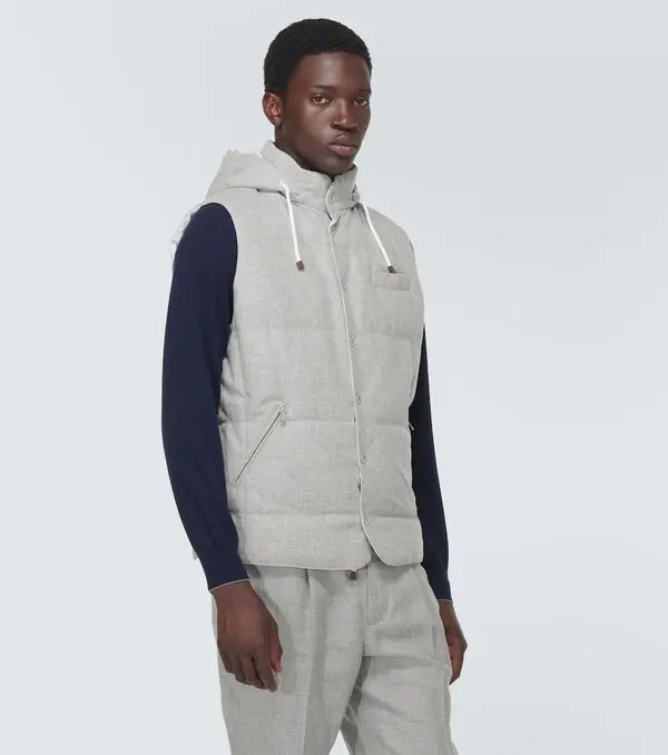 Brunello Cucinelli Wool-blend Down Vest