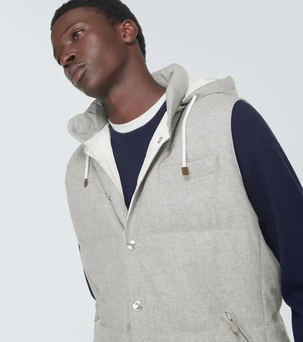 Brunello Cucinelli Wool-blend Down Vest