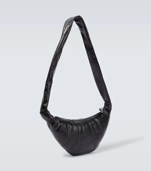 LEMAIRE Small Leather Shoulder Bag - Black