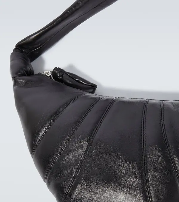 LEMAIRE Small Leather Shoulder Bag - Black