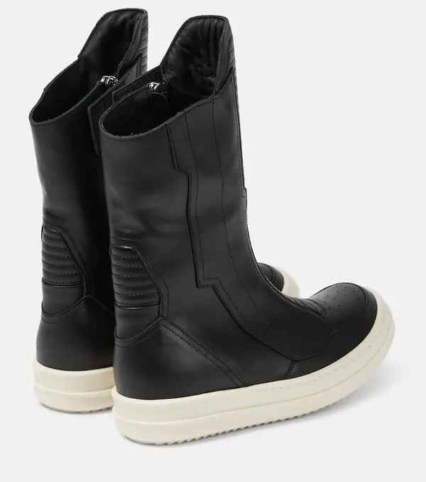 Rick Owens Leather High Top Sneakers