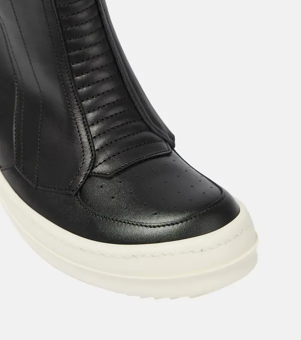 Rick Owens Leather High Top Sneakers