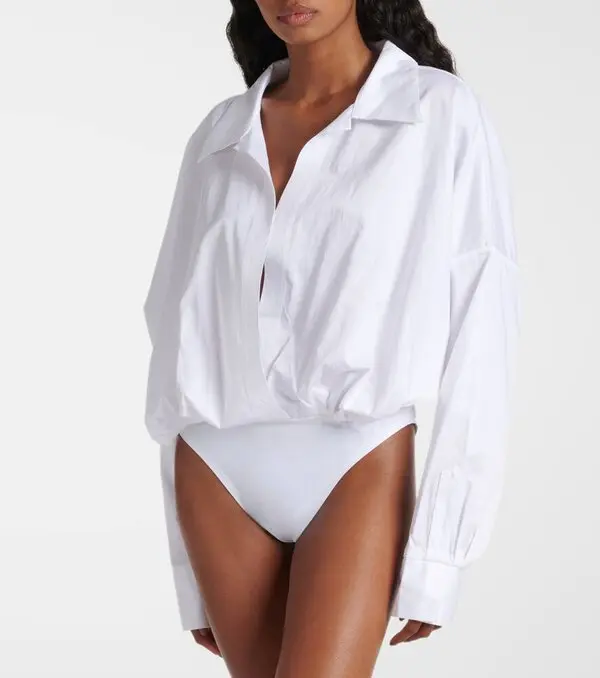 Norma Kamali Oversized Cotton Bodysuit